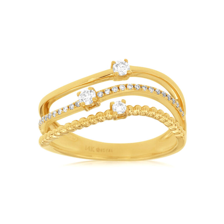 YELLOW GOLD DIAMOND FREE FORM RING - Nelson's Jewelers