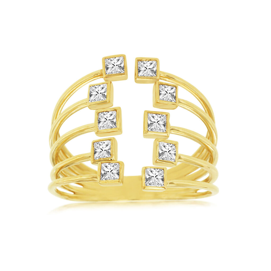 YELLOW GOLD DIAMOND FREE FORM RING - Nelson's Jewelers