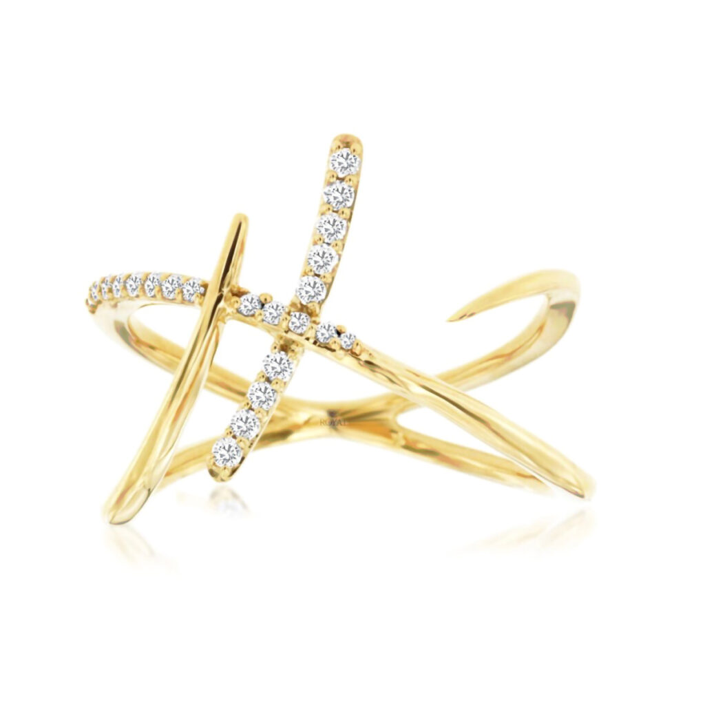 YELLOW GOLD DIAMOND FREE FORM RING - Nelson's Jewelers