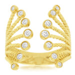 YELLOW GOLD DIAMOND FREE FORM RING - Nelson's Jewelers