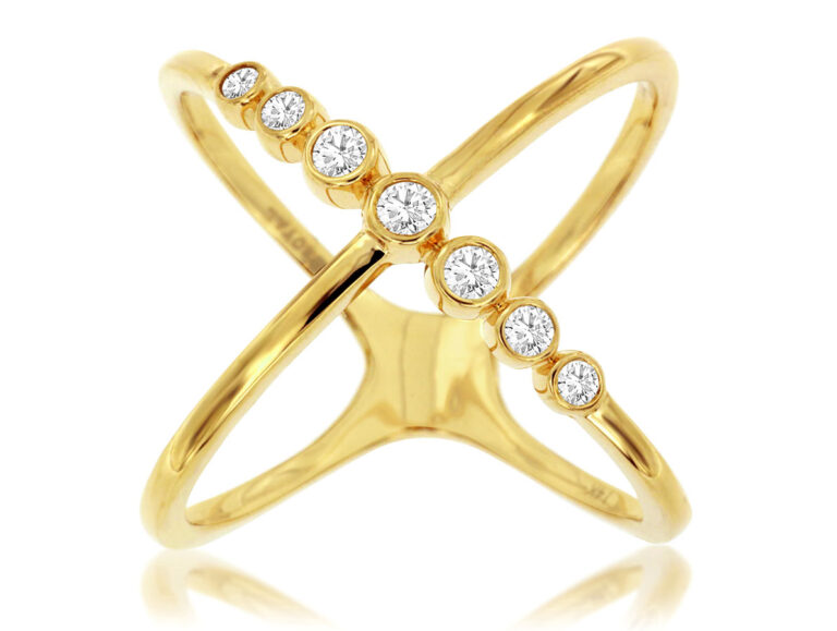 YELLOW GOLD DIAMOND FREE FORM RING - Nelson's Jewelers