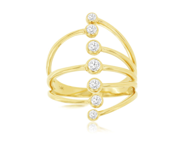 YELLOW GOLD DIAMOND FREE FORM RING - Nelson's Jewelers