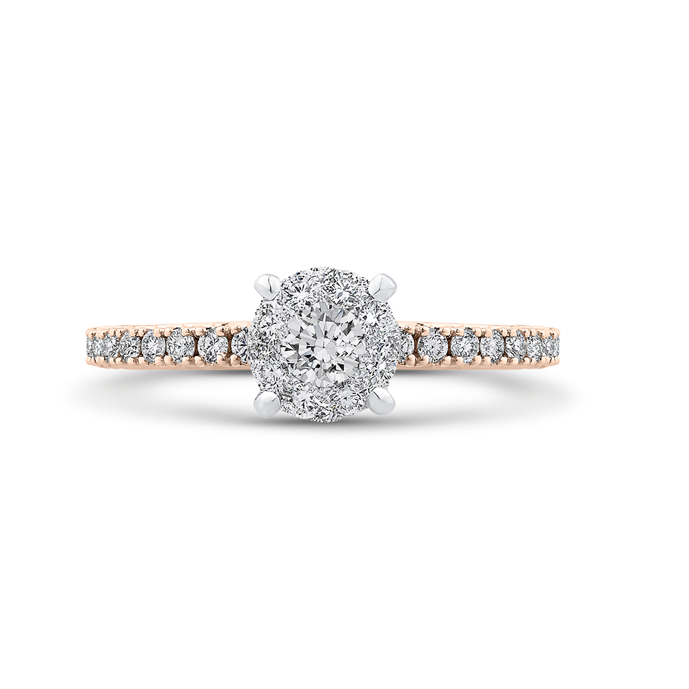 TWO-TONE ROUND CUT DIAMOND ENGAGEMENT RING - Nelson's Jewelers