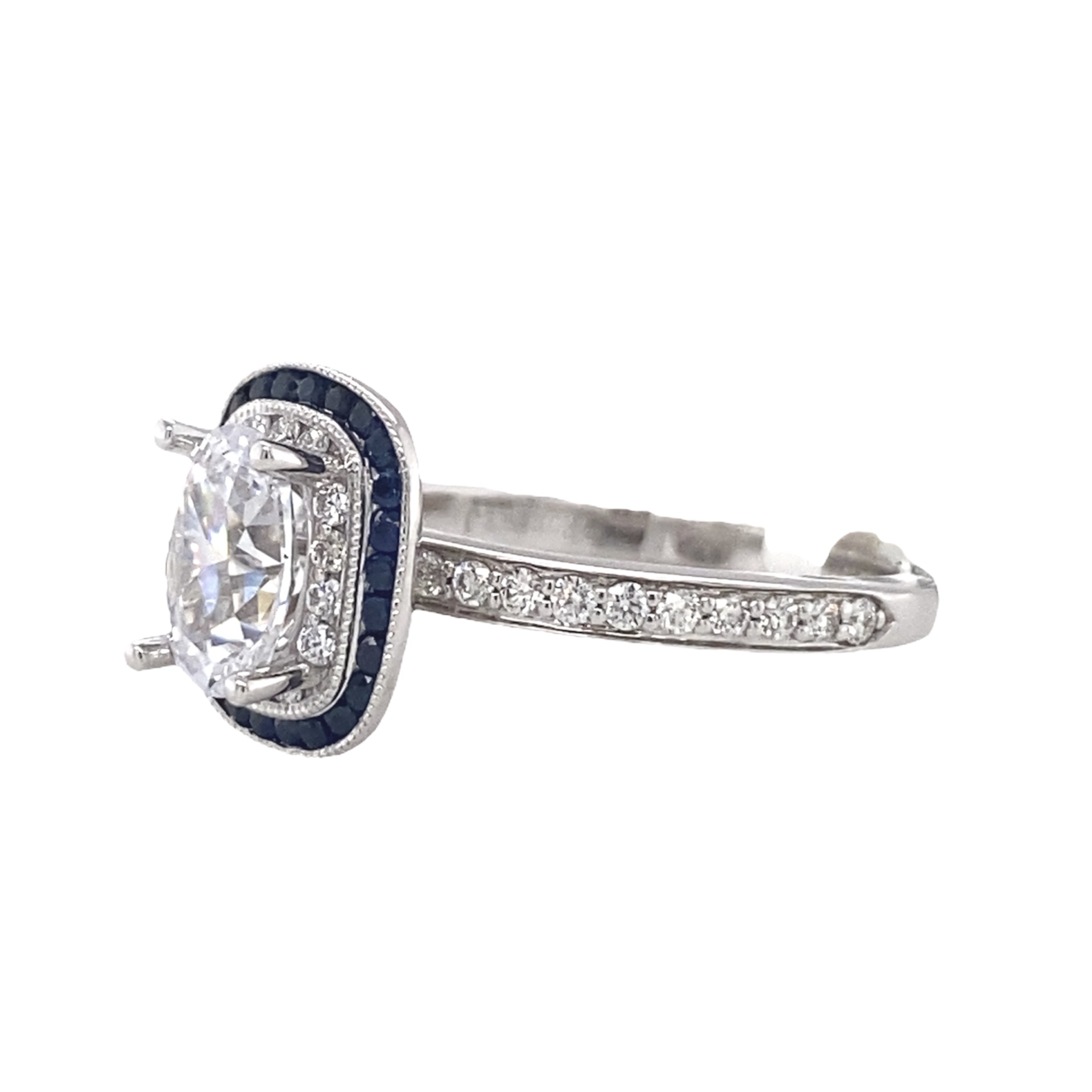 WHITE GOLD RADIANT SHAPE DIAMOND SEMI-MOUNT ENGAGEMENT RING - Nelson's ...