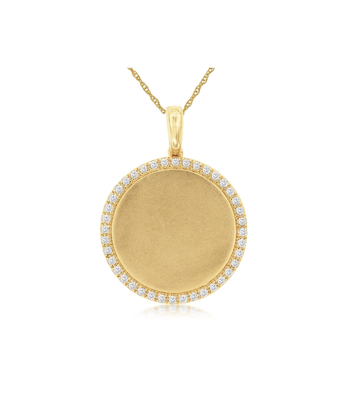 YELLOW GOLD DIAMOND DISC PENDANT - Nelson's Jewelers