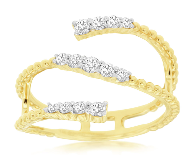 YELLOW GOLD DIAMOND FREE FORM RING - Nelson's Jewelers